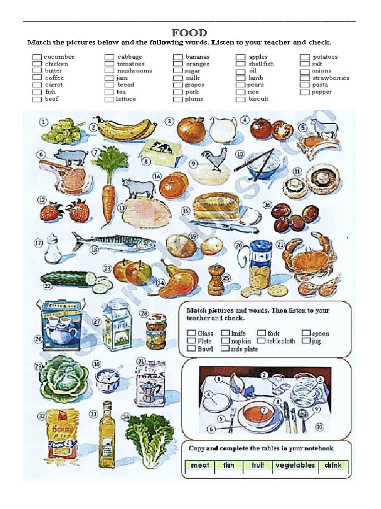 Food Vocabulary | PDF