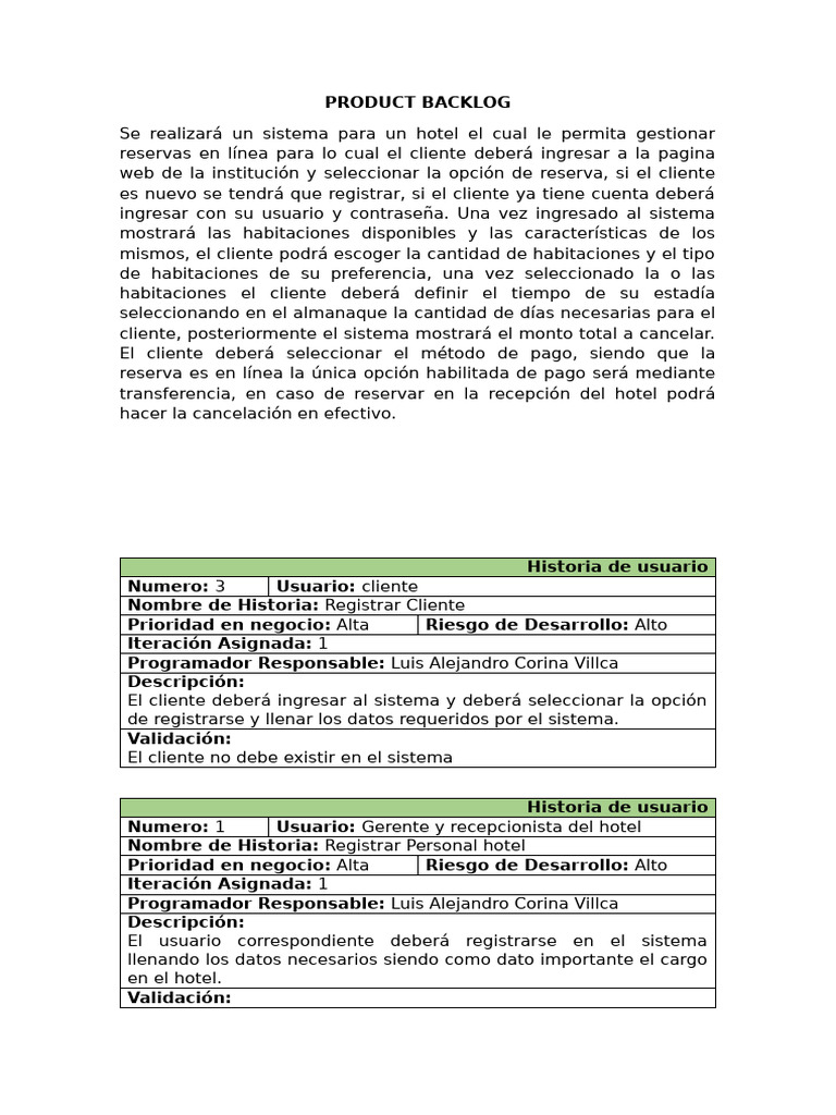 Product Backlog | PDF