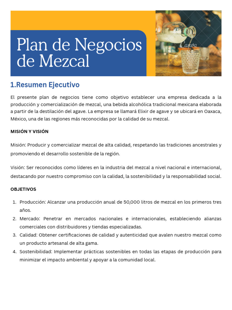Plan de Negocios Del Mezcal | PDF | Calidad (comercial) | Marketing