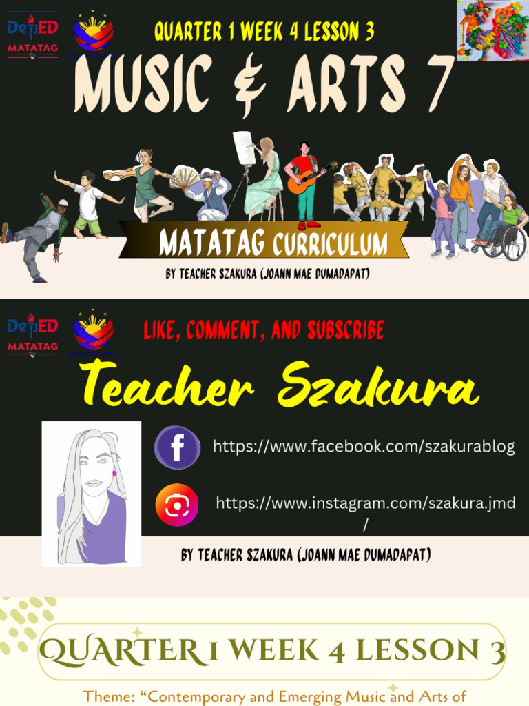 Music & Arts 7 Quarter 1 Week 4 Matatag Curriculum | PDF
