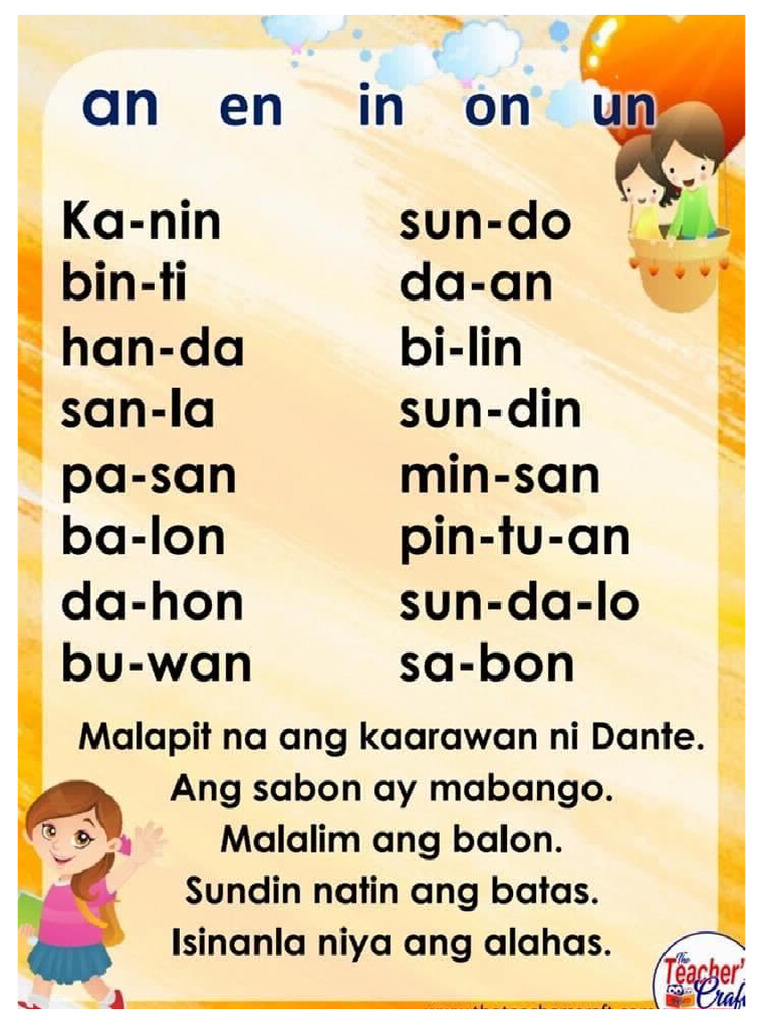 Ja-Paningit Reading Mat | PDF