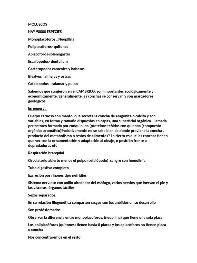 Moluscos Suarez Data XX | PDF
