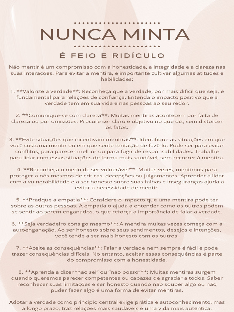 Nunca Minta - 20240904 - 205118 | PDF | Autoajuda