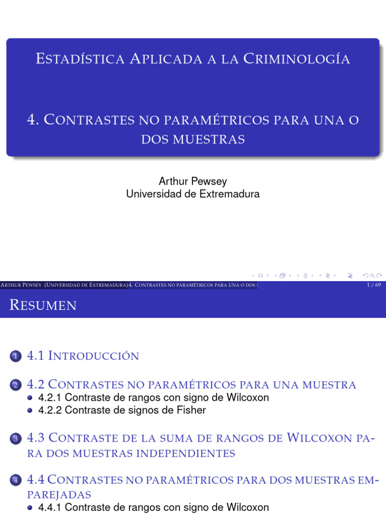 4 Contrastes no param tricos para una o dos muestras | PDF