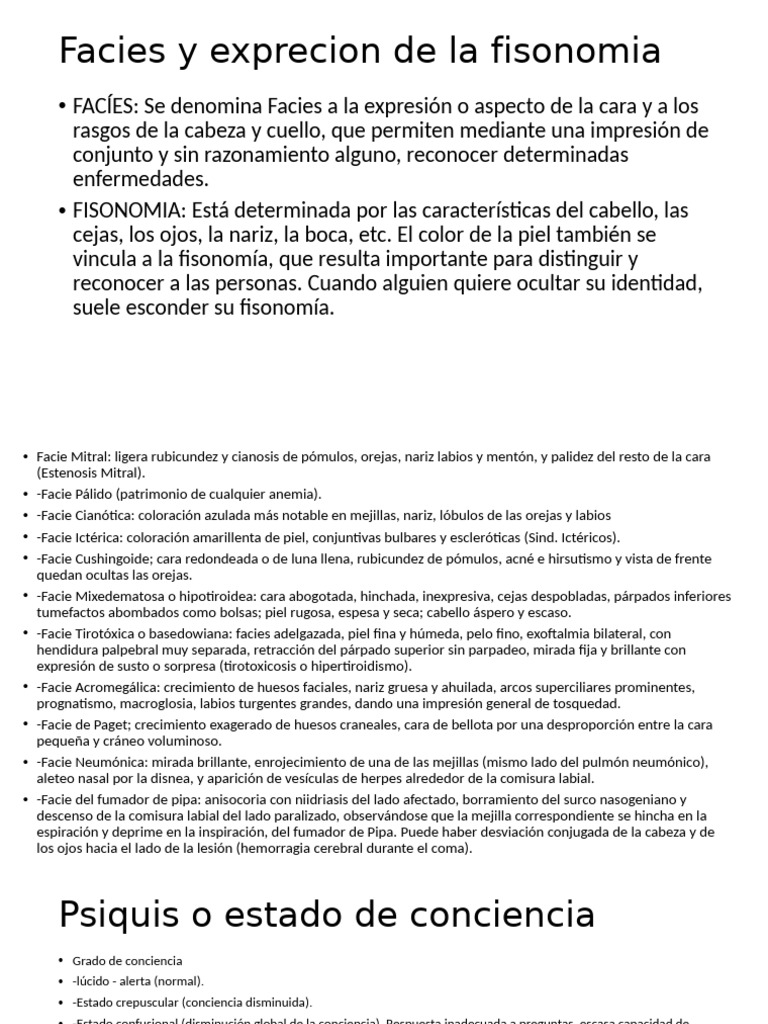 Facies y Exprecion de La Fisonomia | PDF