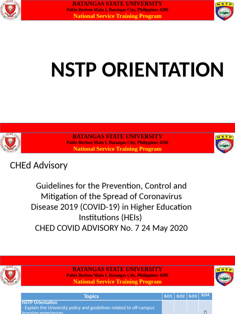 NSTP Orientation | PDF