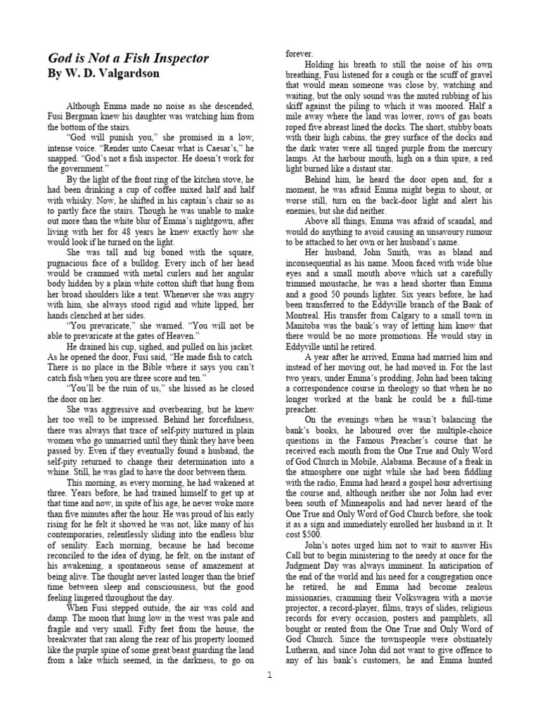 God Is Not A Fish Inspector | PDF