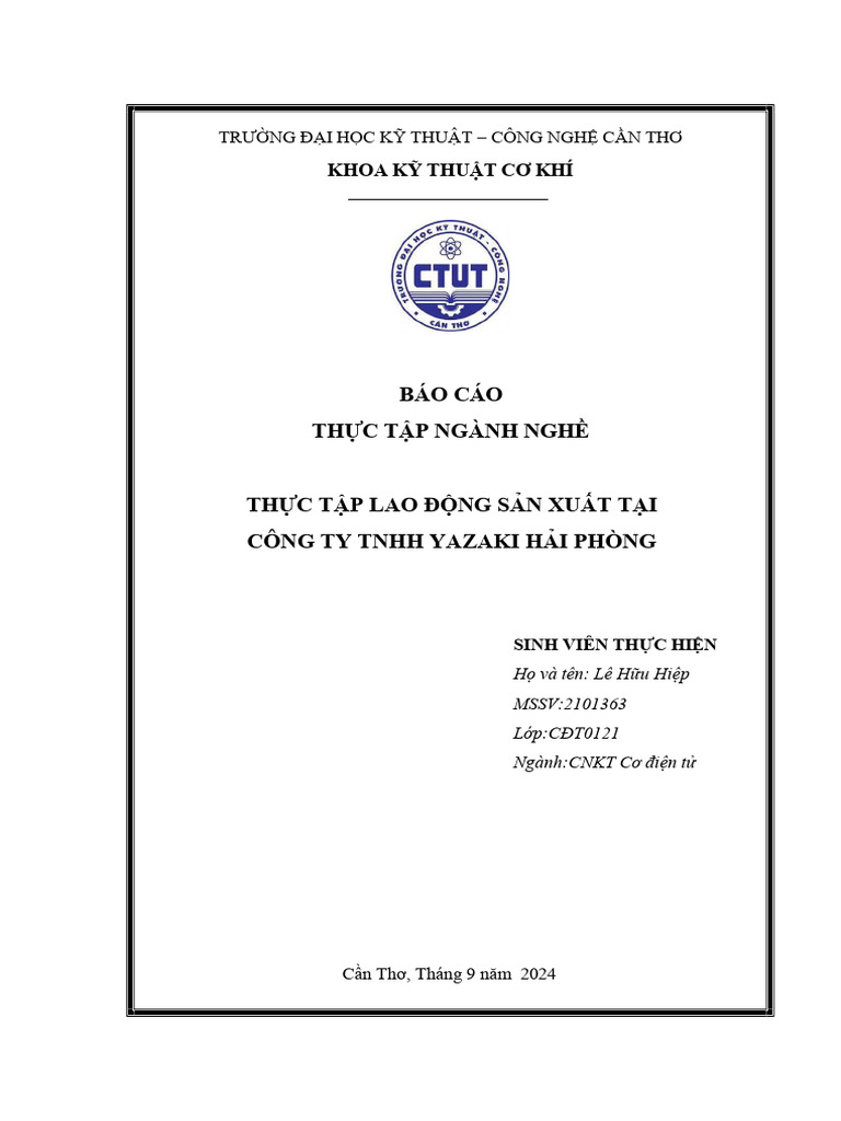 Le Huu Hiep 2101363 CĐT0121 PDF | PDF