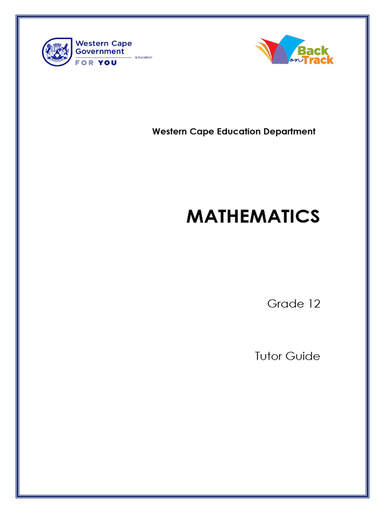 Grade 12 Math Tutor Guide WCED | PDF | Discrete Mathematics ...