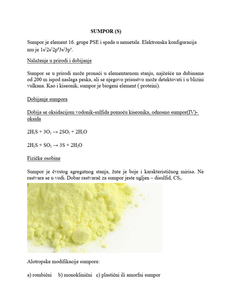 SUMPOR I HLOR - Društveni Smer | PDF