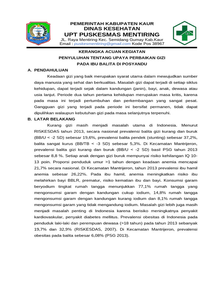 Kak Upaya Perbaikan Gizi | PDF