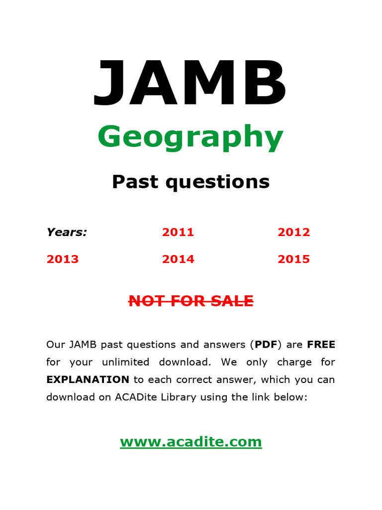 JAMB Geography Past Questions PDF | PDF | Rock (Geology) | Igneous Rock