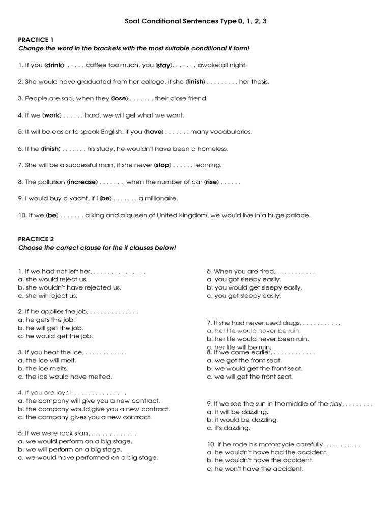 Conditional Sent Task | PDF