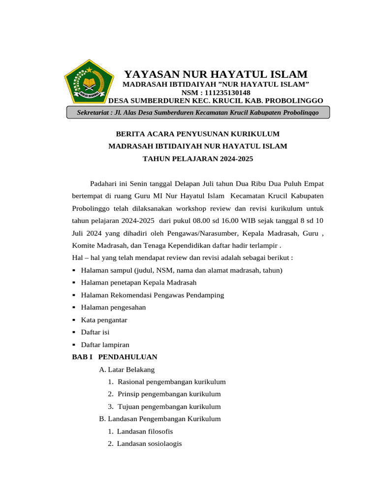 6 B. Berita Acara Review Dan Revisi Kurikulum | PDF