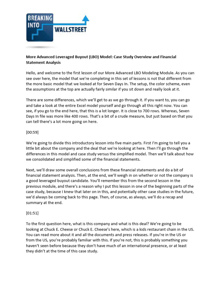 13-01-Case-Study-Financial-Overview | PDF