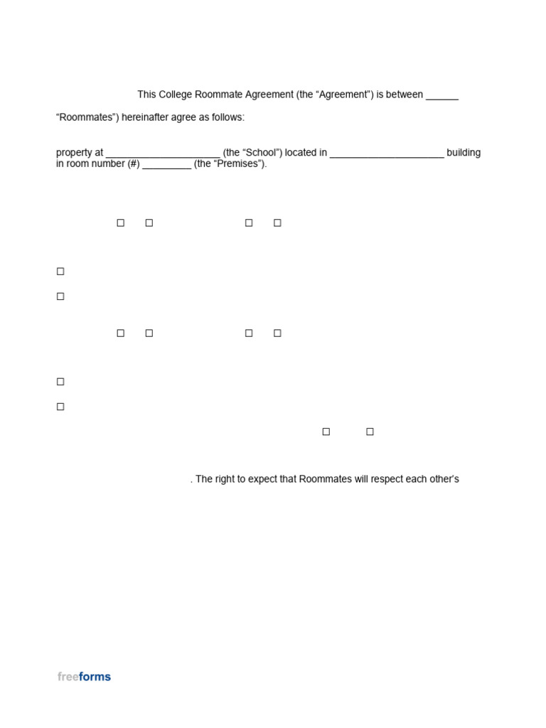 College Roommate Agreement | PDF
