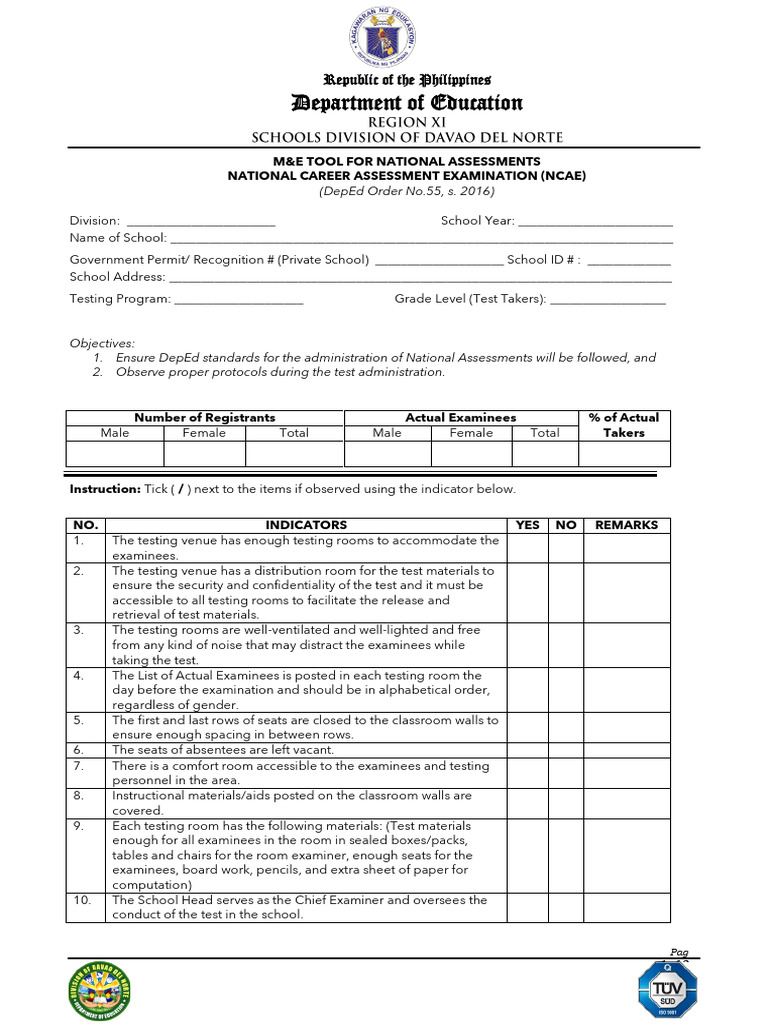 Monitoring Tool For NCAE | PDF