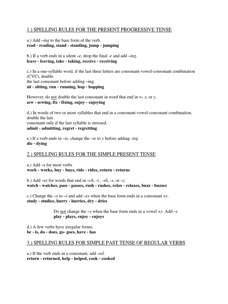 Spelling Rules | PDF | Syllable | Consonant