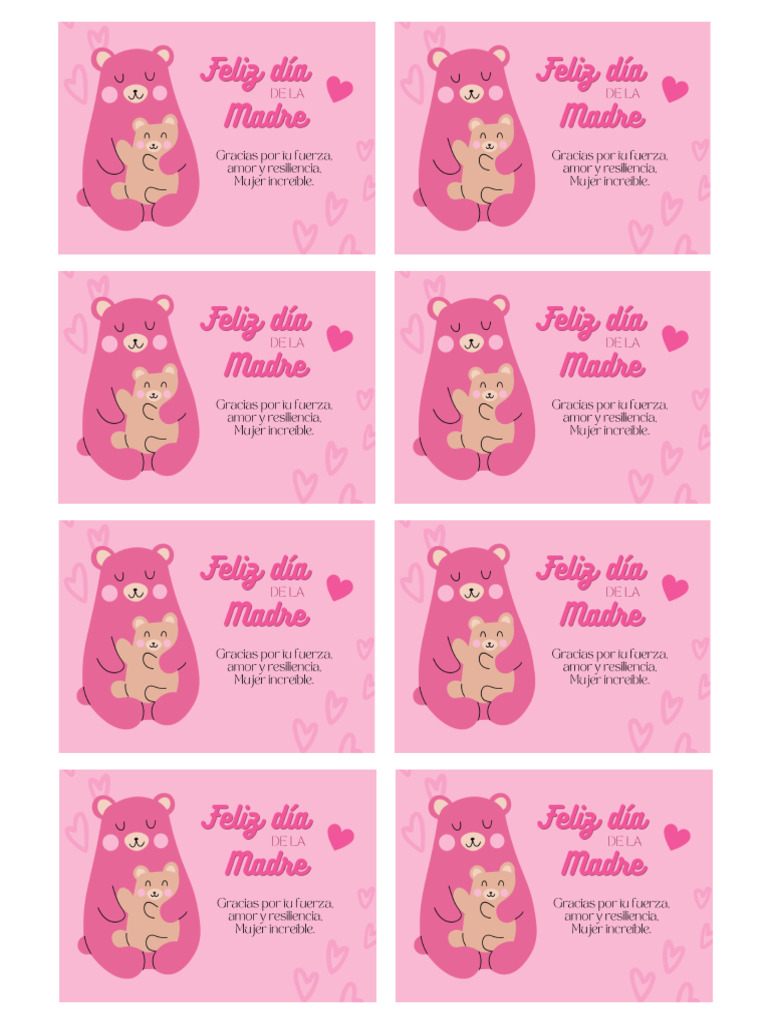 Tarjetas Dia De Las Madres Pdf