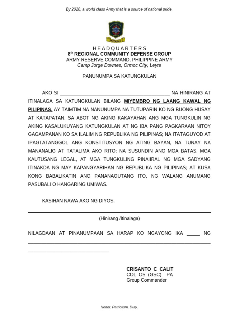 Panunumpa NG Laang Kawal | PDF