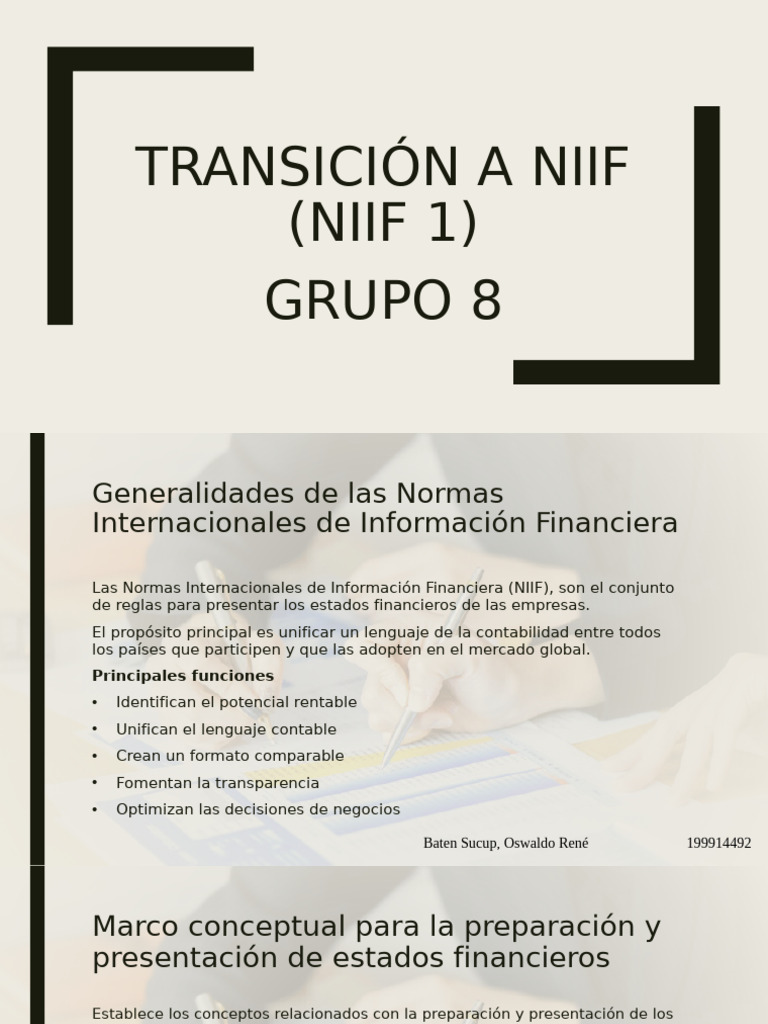Transición A NIIF (NIIF 1) | PDF