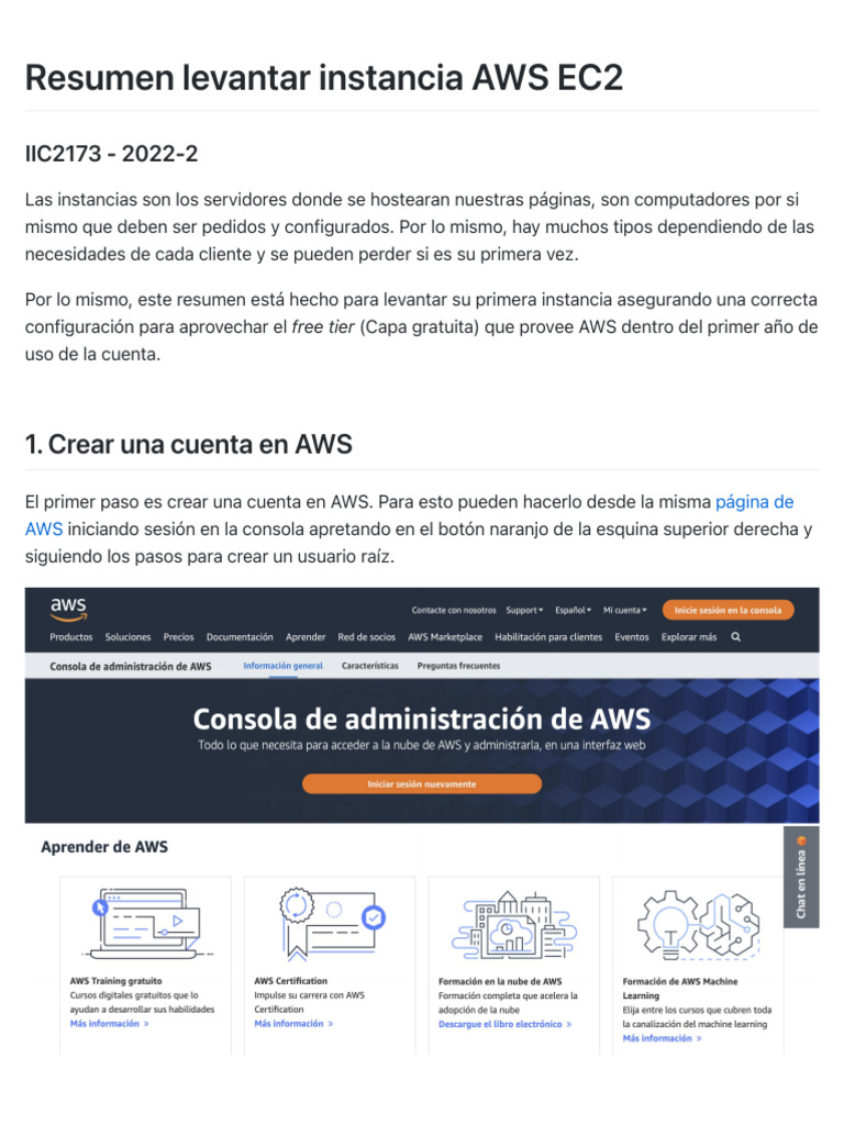 Resumen Levantar Instancia AWS EC2 | PDF