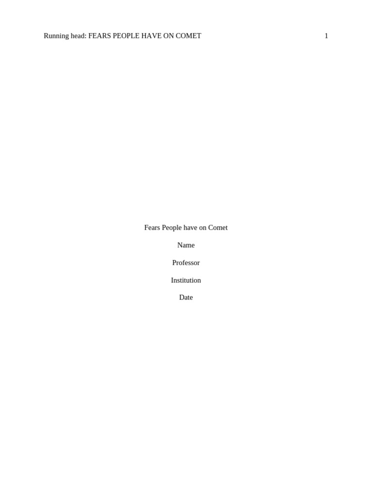 Comets | PDF