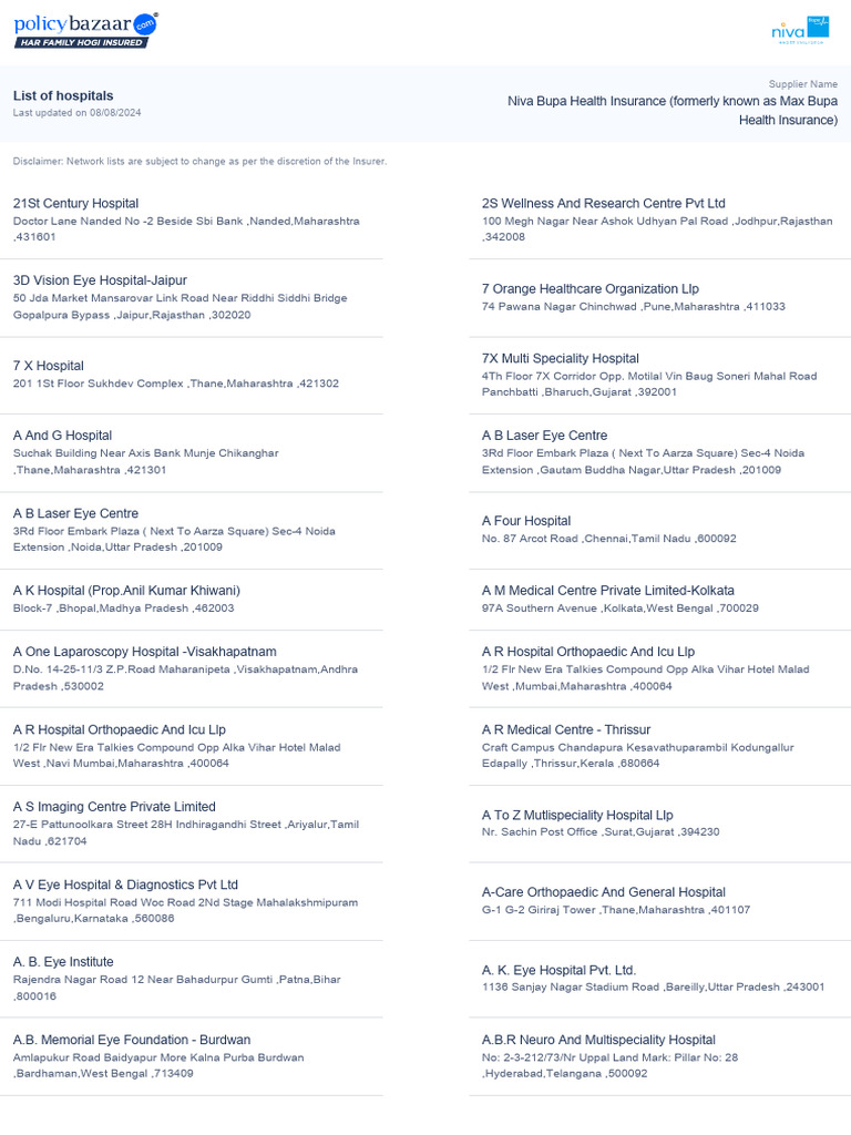 Niva Bupa (Formerly Known As Max Bupa) | PDF | Gujarat | Tamil Nadu