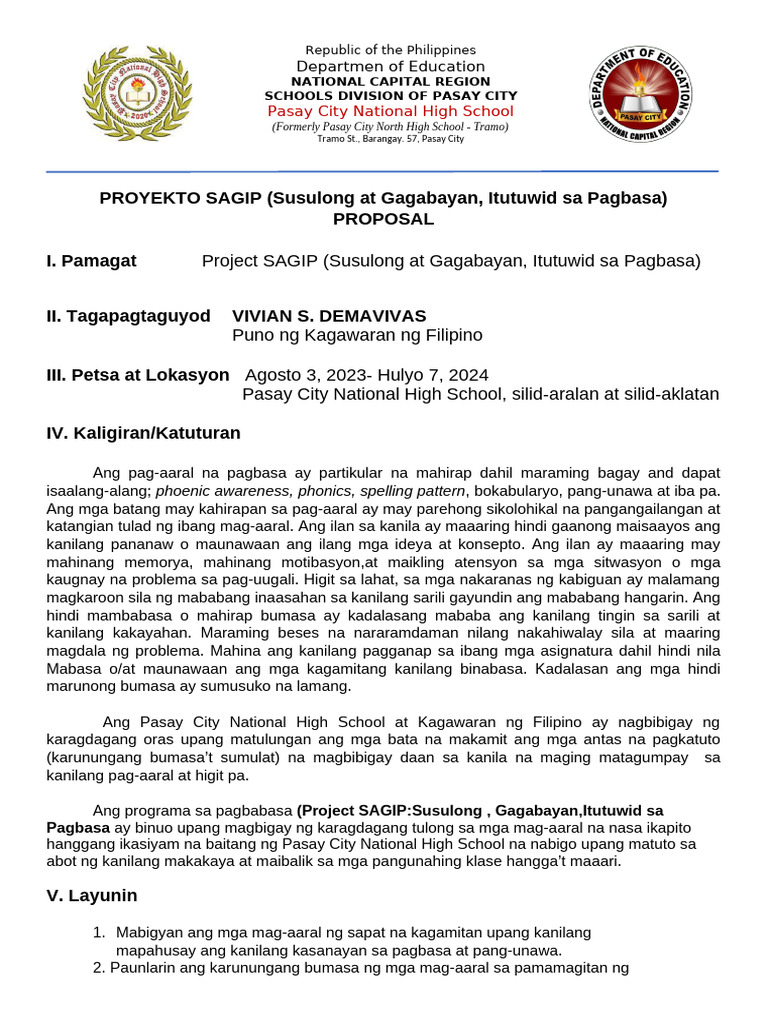 Project Sagip Proposal | PDF