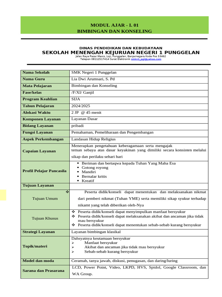 Modul Ajar Kls Xi 2024-2025 | PDF