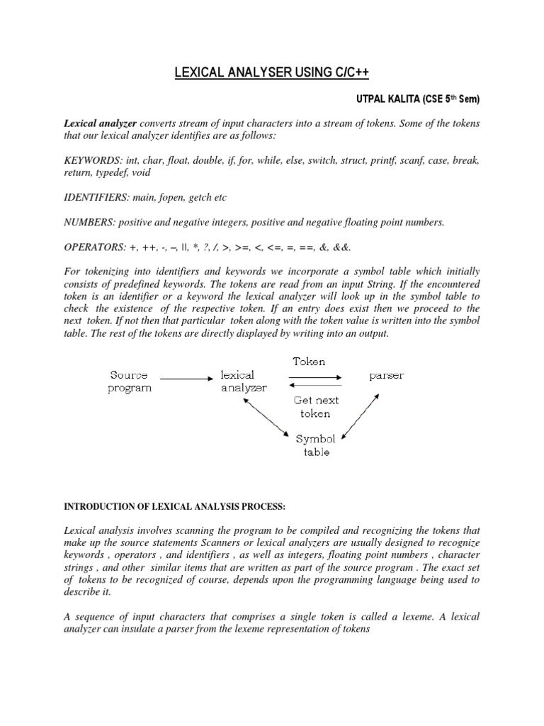 Lexical Analyser Using C | PDF
