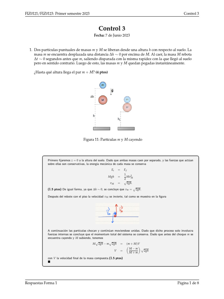 PAUTA Control3 Mecanica 1ersem 2023 | PDF