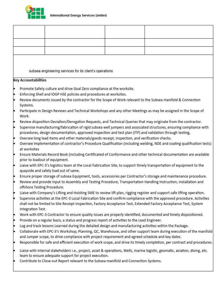 Subsea Hardware Engineer | PDF