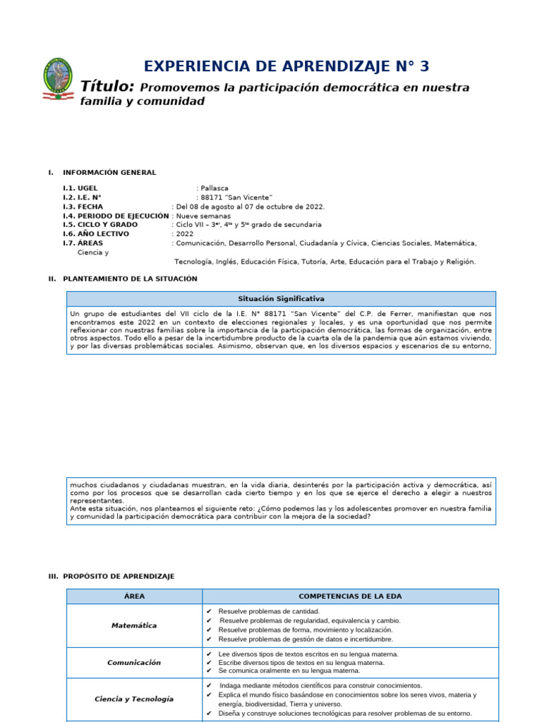 EDA 3 - 3°, 4° y 5° Grado | PDF