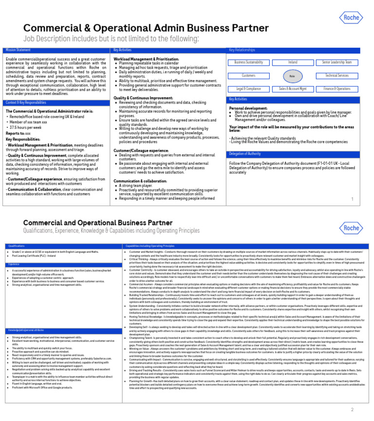 Commercial & Operational Admin Business Partner | PDF | Customer ...
