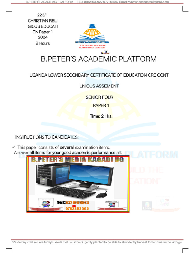 A COLLECTION CRE SCENARIOS FROM B.PETER'S ACADEMIC PLATFORMJGH ...