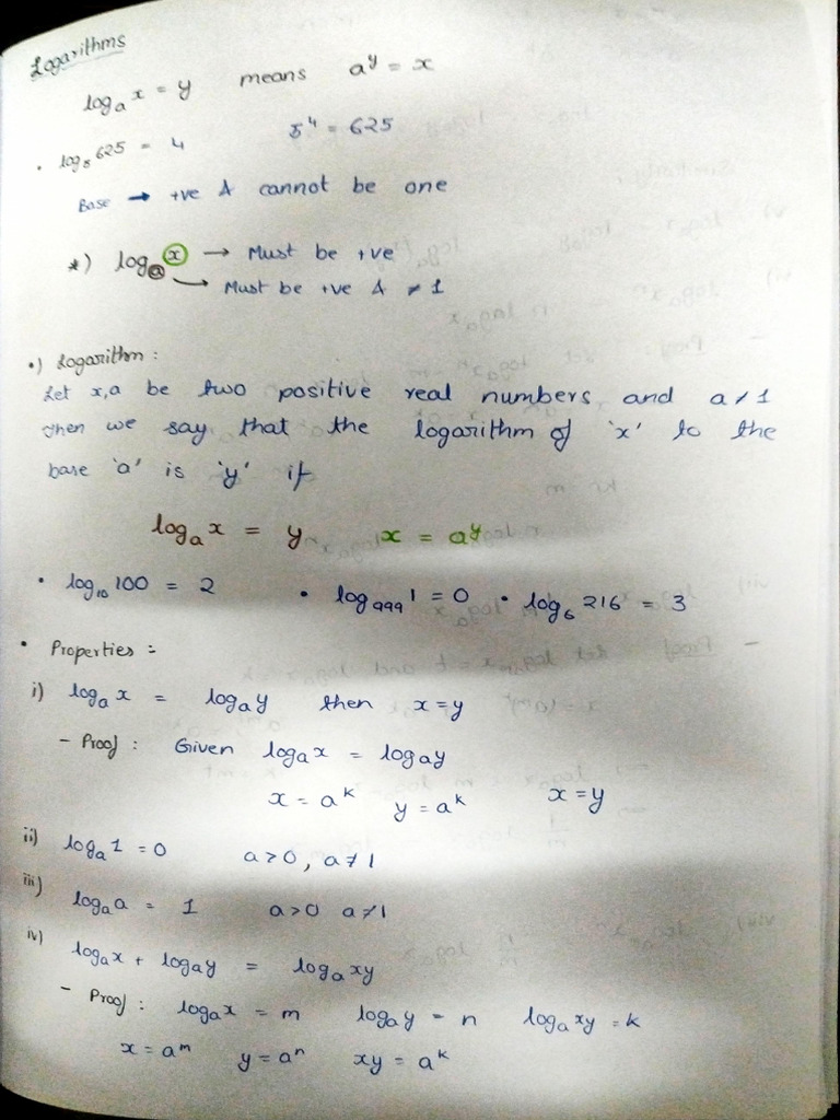 Logarithm Properties Pdf