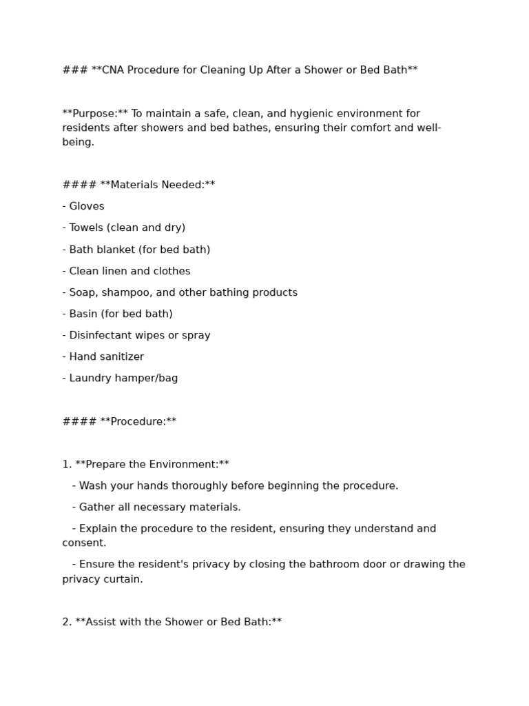 Cna Linen Procedures | PDF
