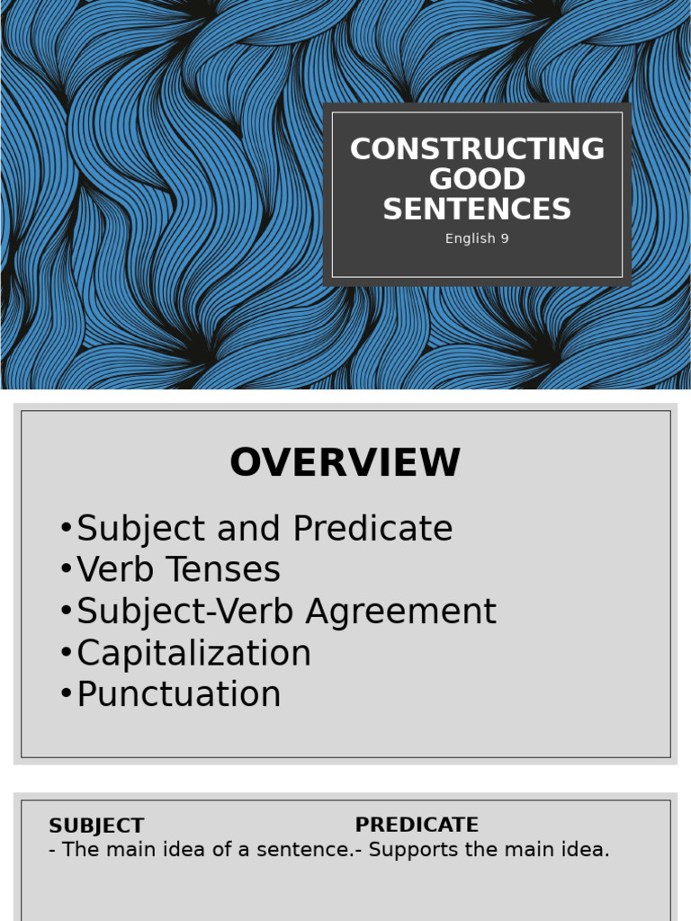 Constructing Good Sentences - ENG9 | PDF