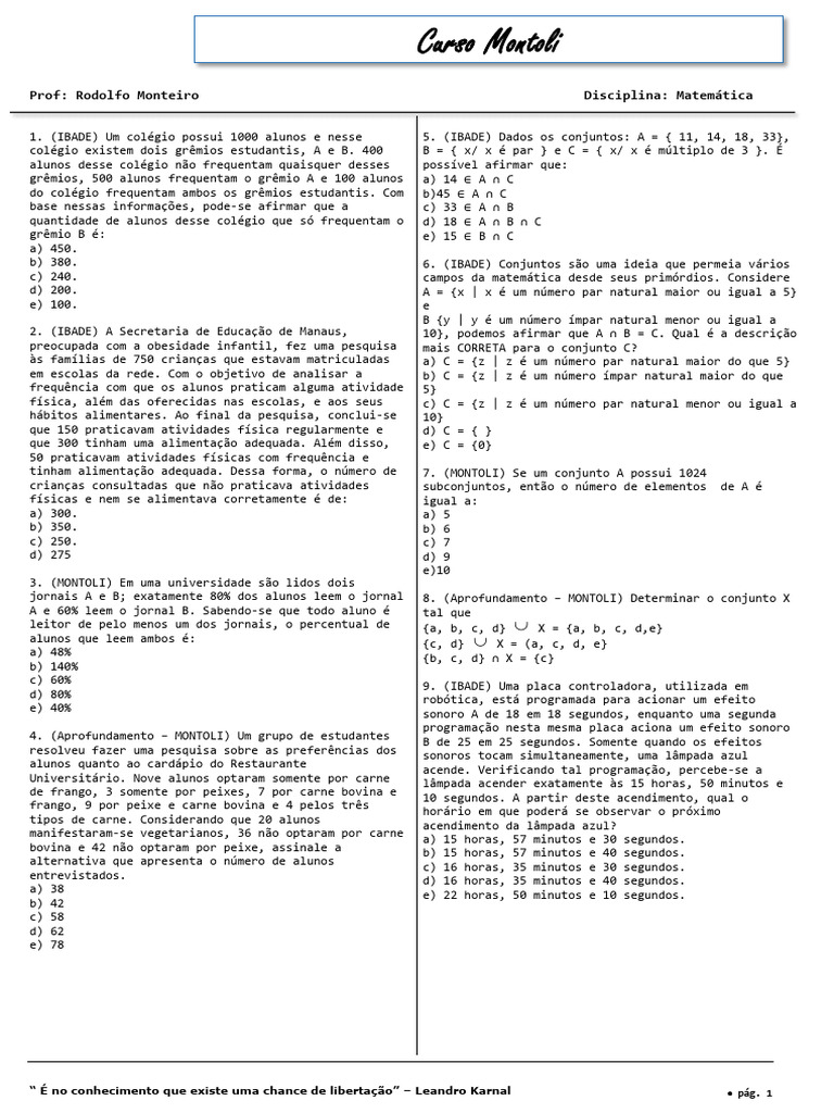 Matemática 1 | PDF