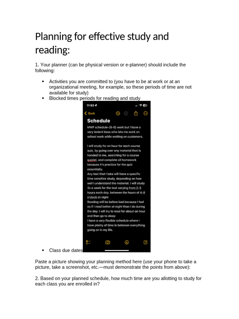 Planning for Effective Study and Reading Template | PDF Planning for Effective Study and Reading Template | PDF