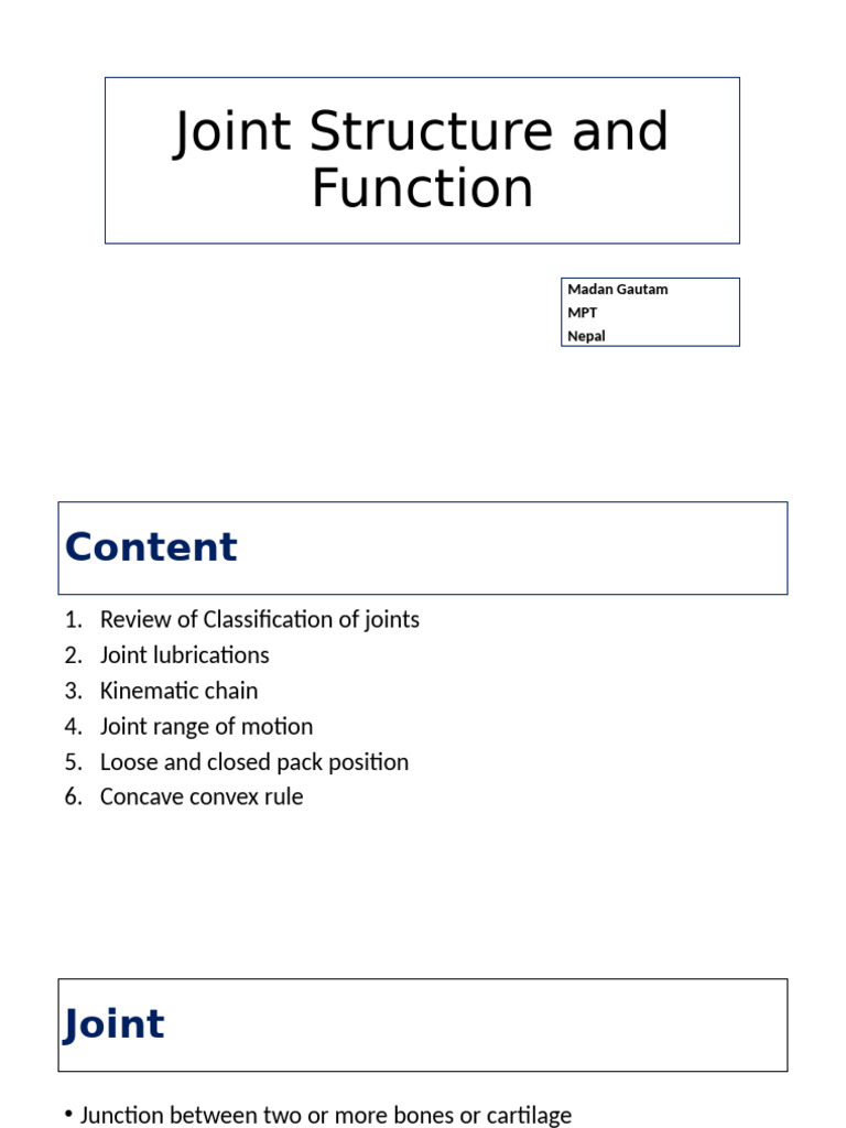 Joint Struture and Function | PDF