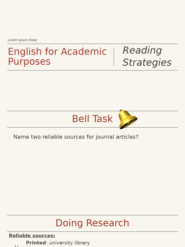 EAP 8 - Reading Strategies | PDF