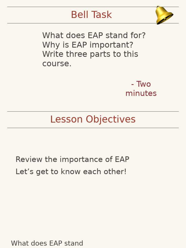 EAP 2 - Introduction | PDF