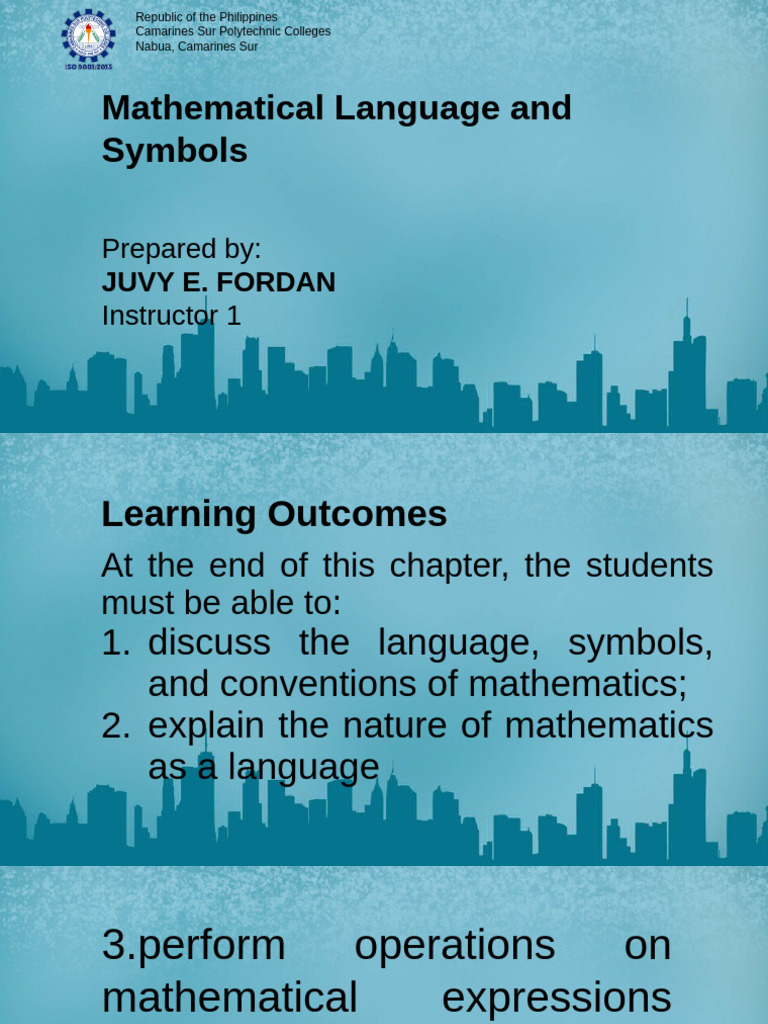 Chapter 2 - Mathematical Language and Symbols | PDF | Mathematics | Multiplication