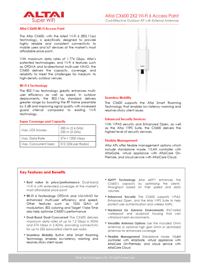 Altai CX600 Catalog Eng 20230331 | PDF
