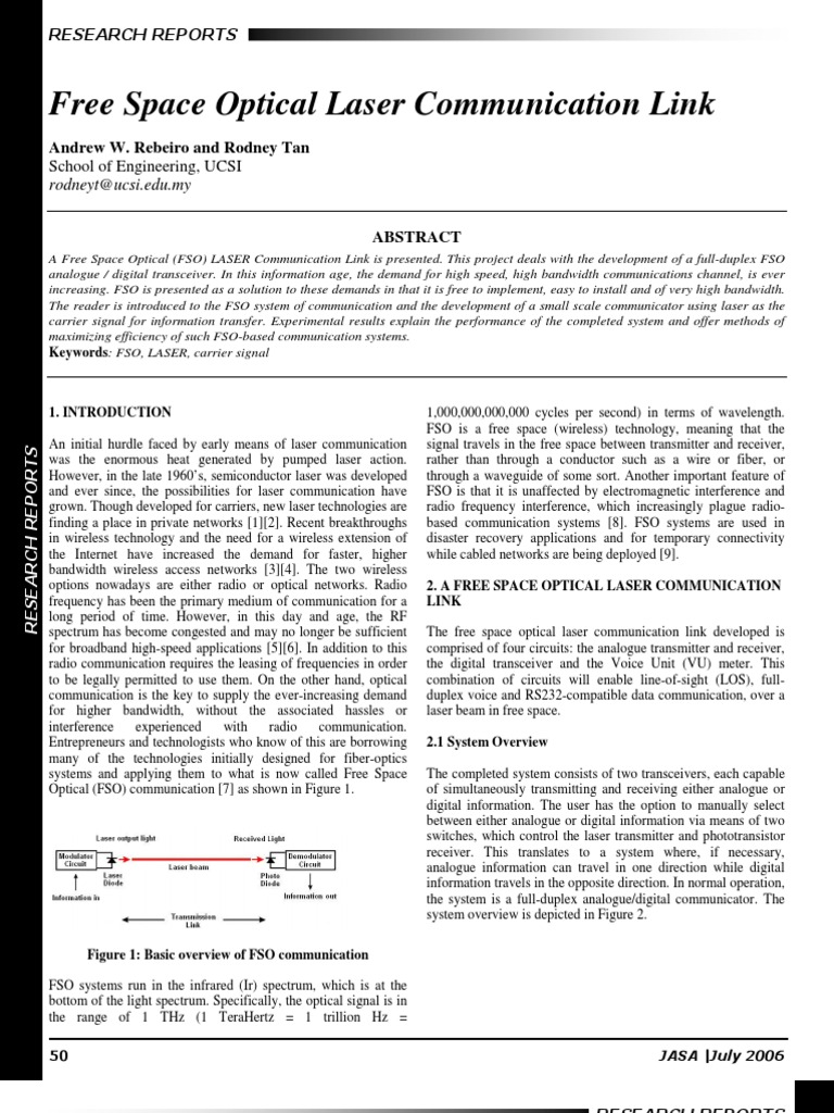 PC 2 PC Laser Communication System | PDF | Telecommunication | Laser