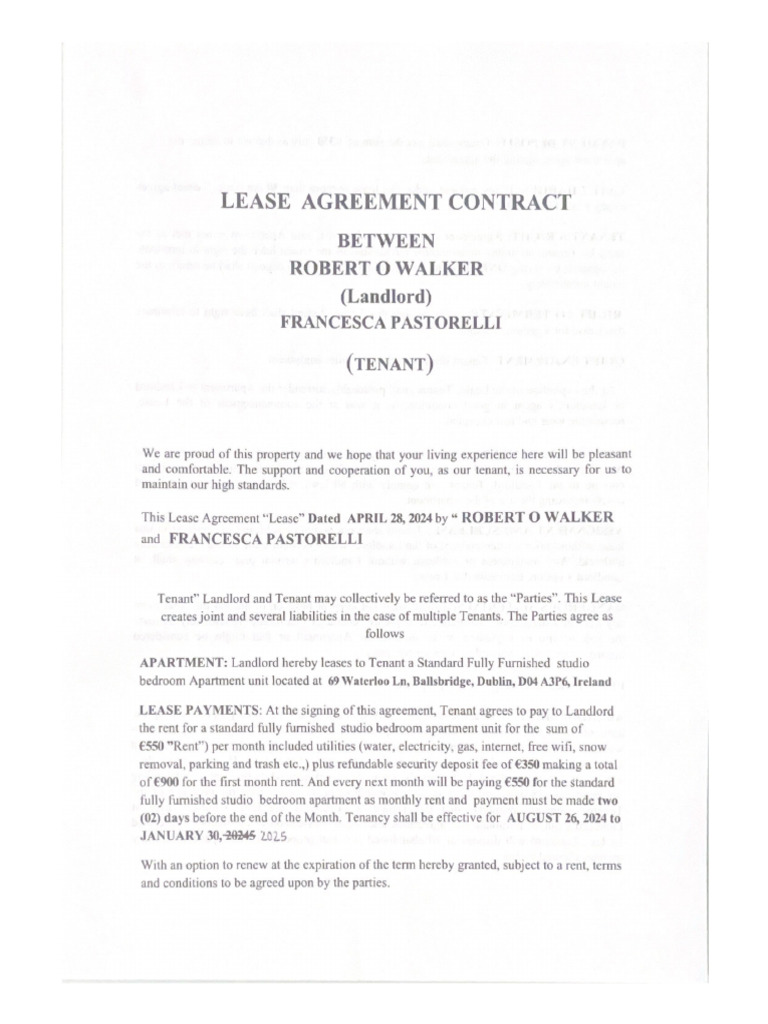 Lease Agreement Contract | PDF