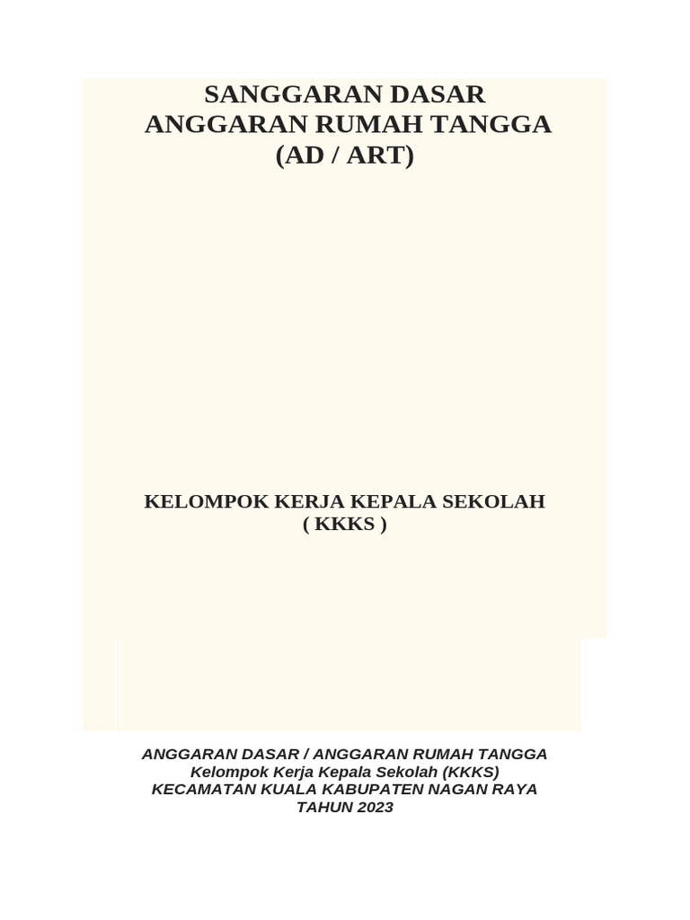 AD ART K3S Kuala Tahun 2023 | PDF