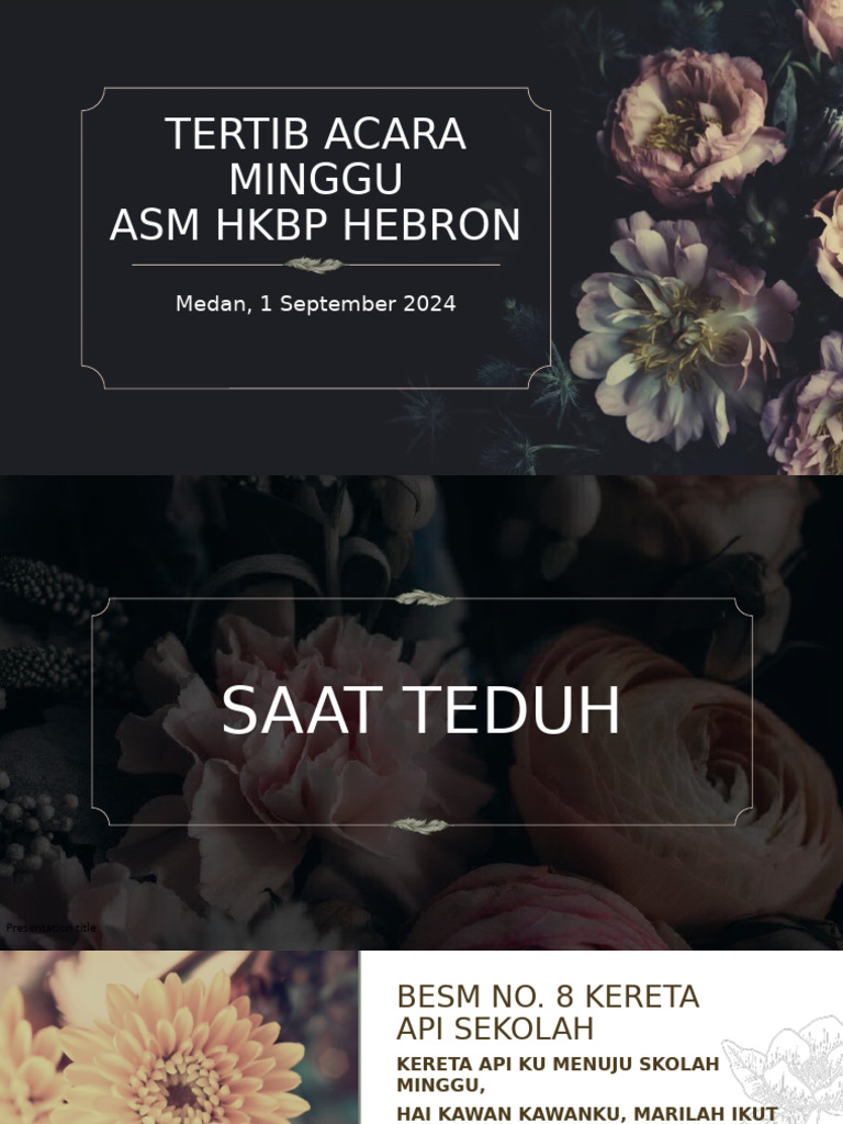 Tertib Acara Minggu Asm HKBP Hebron 1 September 2024 | PDF